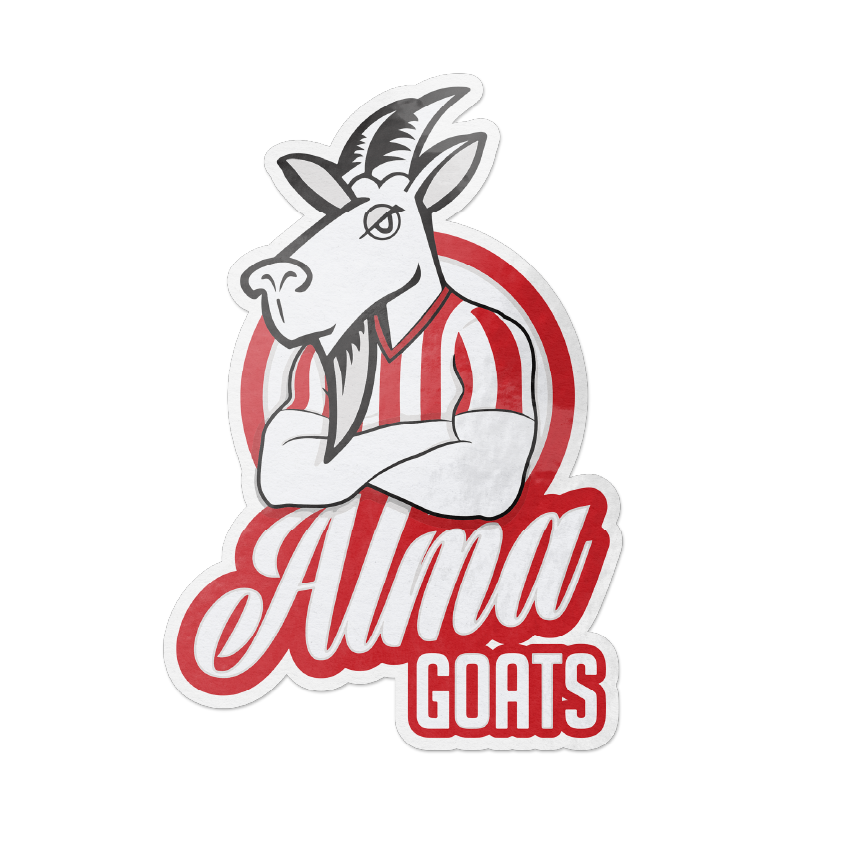 ALMA GOATS Logo Sticker – Fast Print Signs & Apparel
